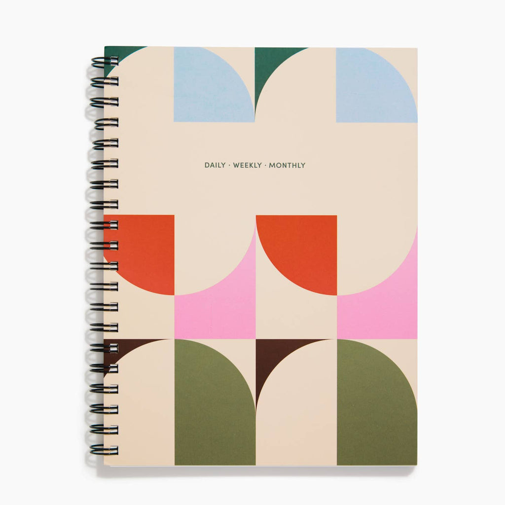Arches Large Planner: Open-Dated Daily Weekly Monthly Spiral Bound