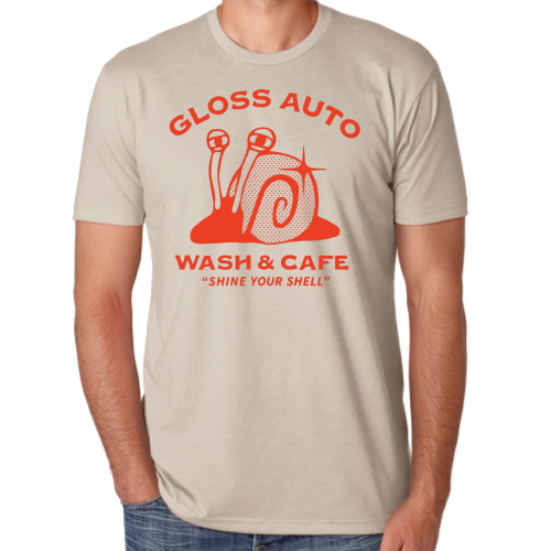 Gloss Auto: Derpy Snail Shine Your Shell T-shirt, Light Gray